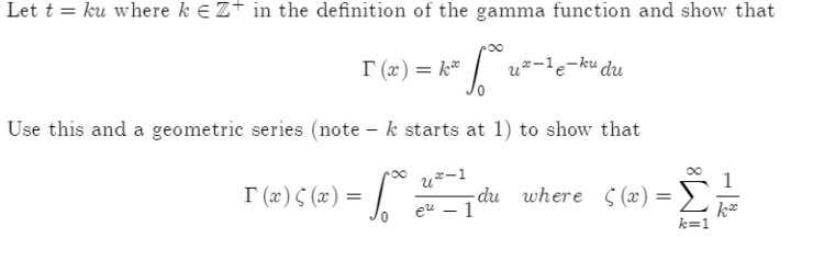 Solved Let t=ku where k∈Z+in the definition of the gamma | Chegg.com