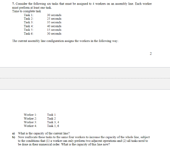 Solved 7. Consider the following six tasks that must be | Chegg.com
