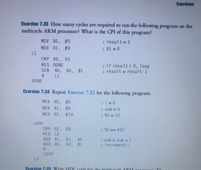 Solved Exercises Exercise 7.23 How many cycles are required | Chegg.com