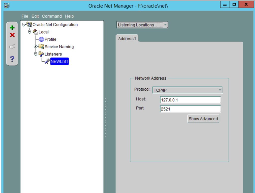 Oracle Net Manager - F:\oracle net х Listening | Chegg.com