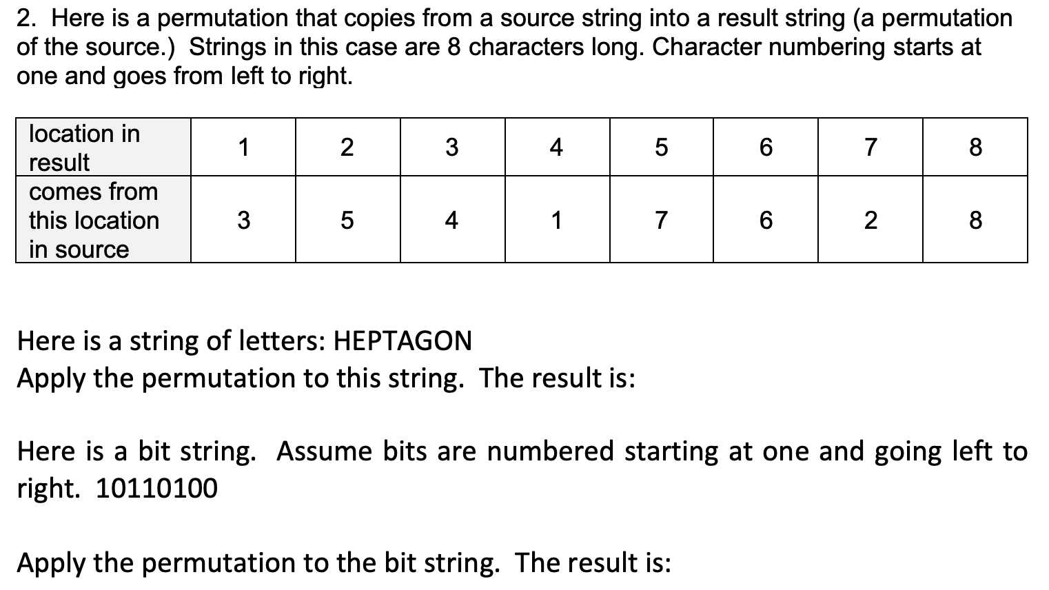 Solved 2. Here is a permutation that copies from a source | Chegg.com