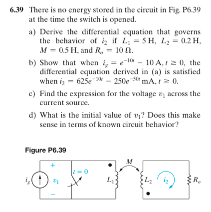 Solved 6.39 There is no energy stored in the circuit in Fig. | Chegg.com