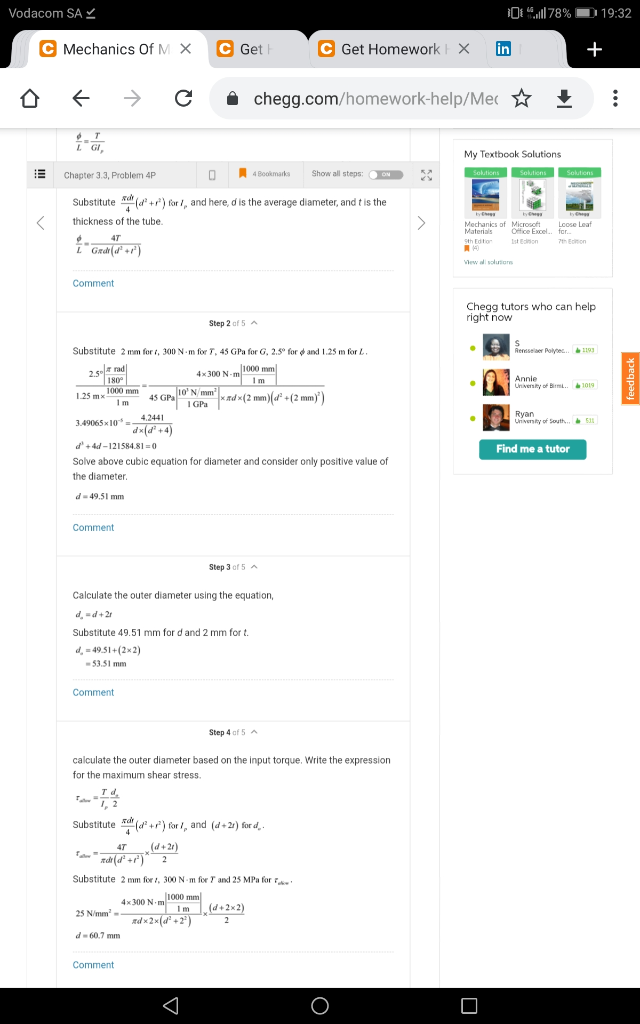 Solved 3.3-4. A copper tube with circular cross section has | Chegg.com