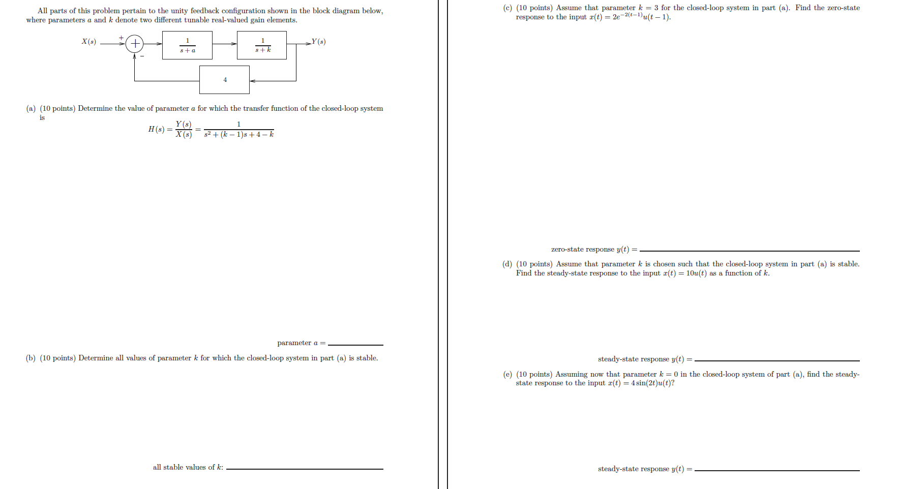Solved All parts of this problem pertain to the unity | Chegg.com