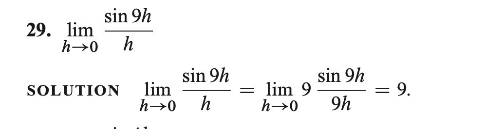 Solved 29. limh→0hsin9h SOLUTION | Chegg.com