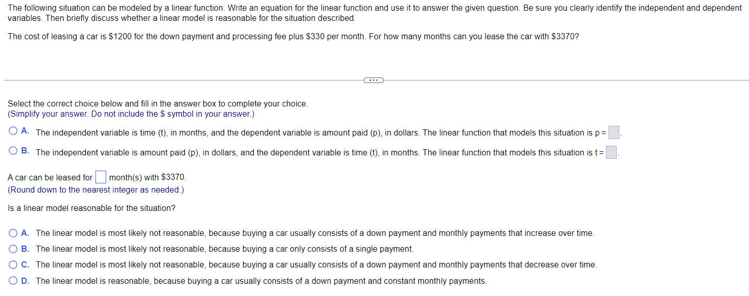 Solved The following situation can be modeled by a linear | Chegg.com