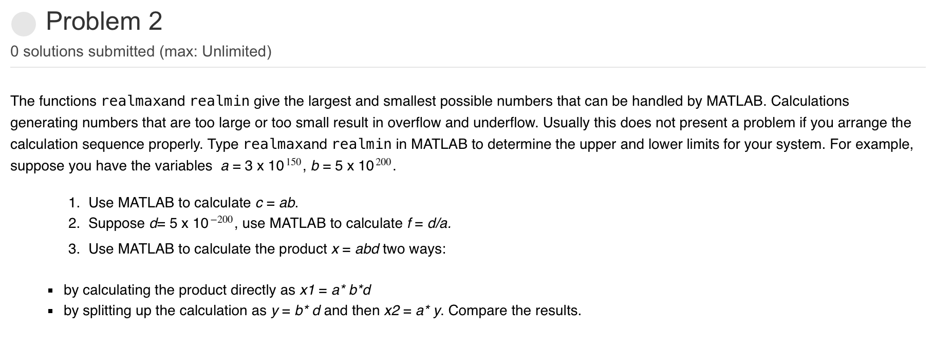 Solved Problem 2 O solutions submitted (max: Unlimited) | Chegg.com