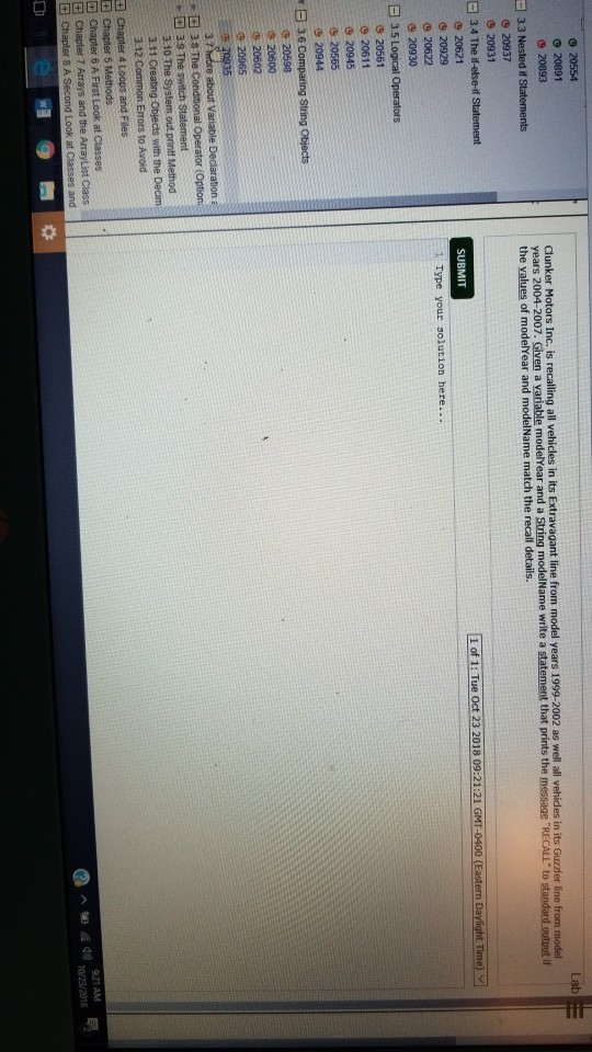 Solved 20554 20891 e 20893 3.3 Nested if s recalling all | Chegg.com