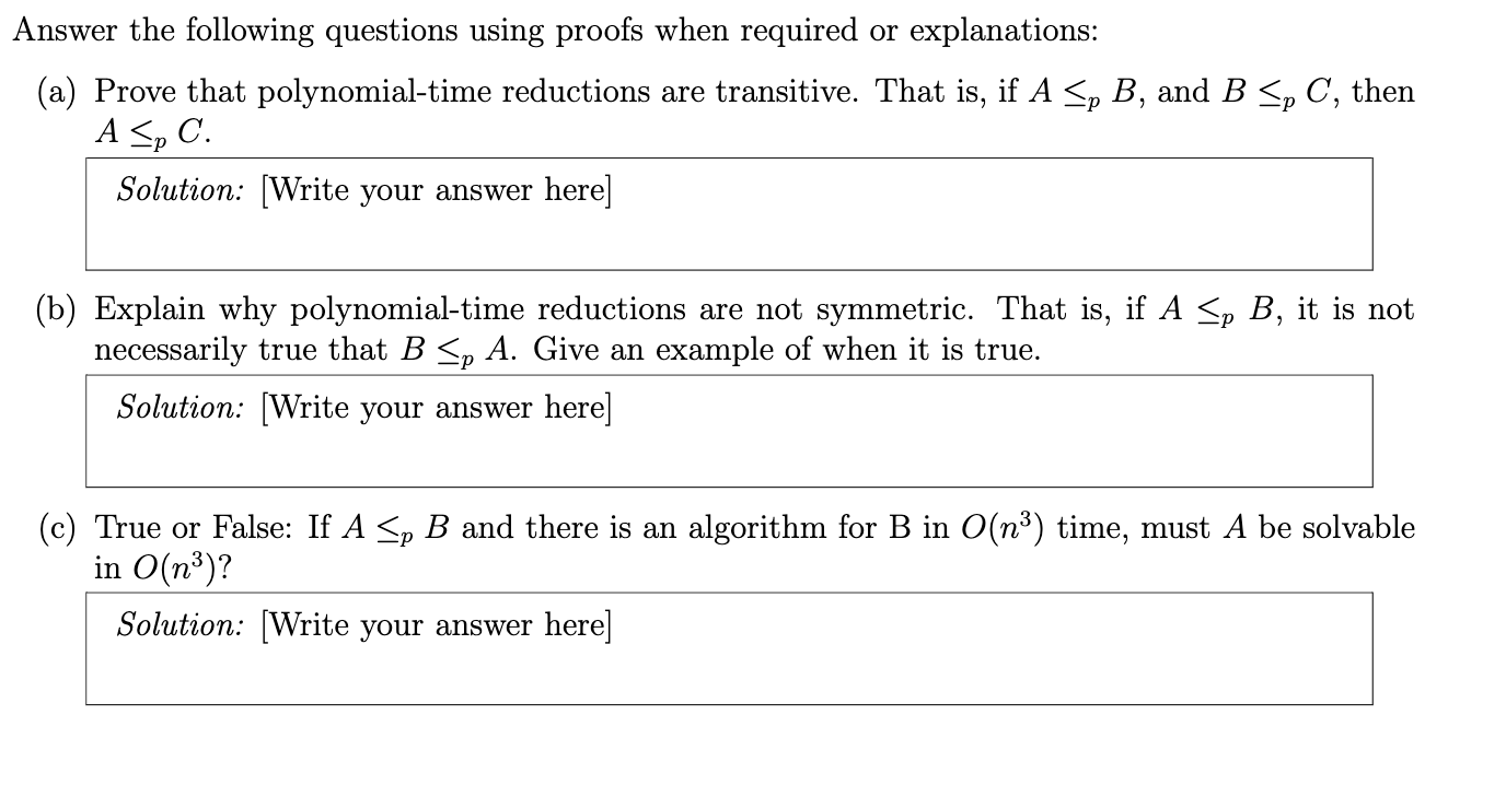 Solved Answer the following questions using proofs when | Chegg.com