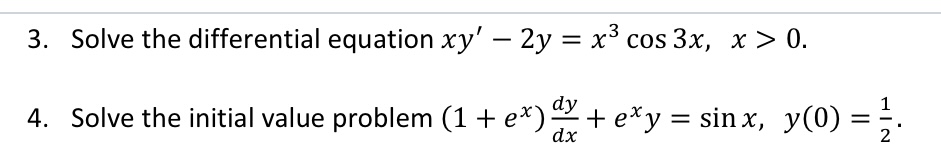 Solved 3. Solve the differential equation | Chegg.com