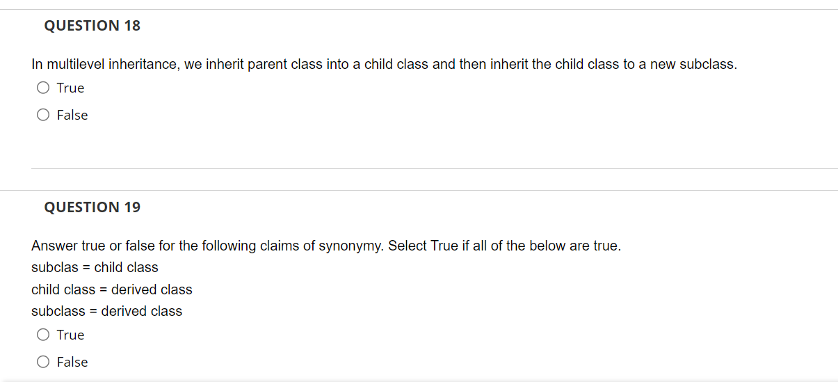 Solved In multilevel inheritance, we inherit parent class | Chegg.com