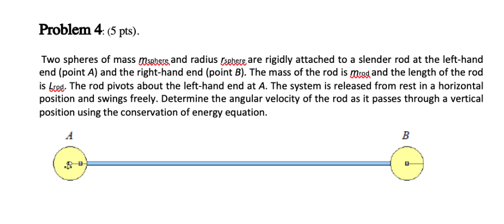 Solved Problem 4 (5 pts). Two spheres of mass mspbere and | Chegg.com