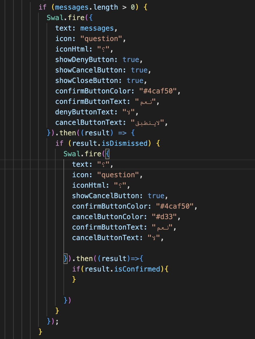 Solved my app using js and react,sweetalart2 i want change | Chegg.com