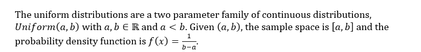 Solved The uniform distributions are a two parameter family | Chegg.com
