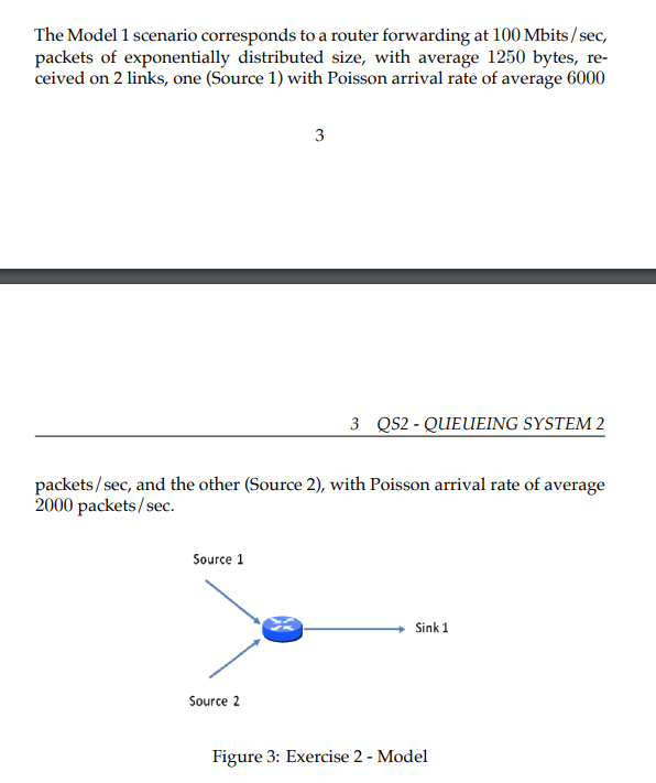 Solved The Model 1 scenario corresponds to a router | Chegg.com