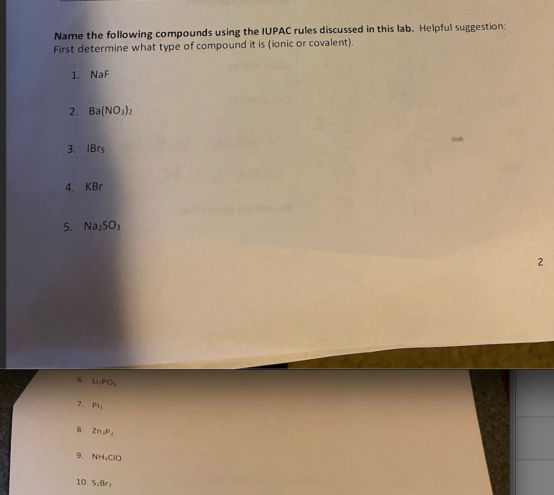 Solved Name the following compounds using the IUPAC rules | Chegg.com