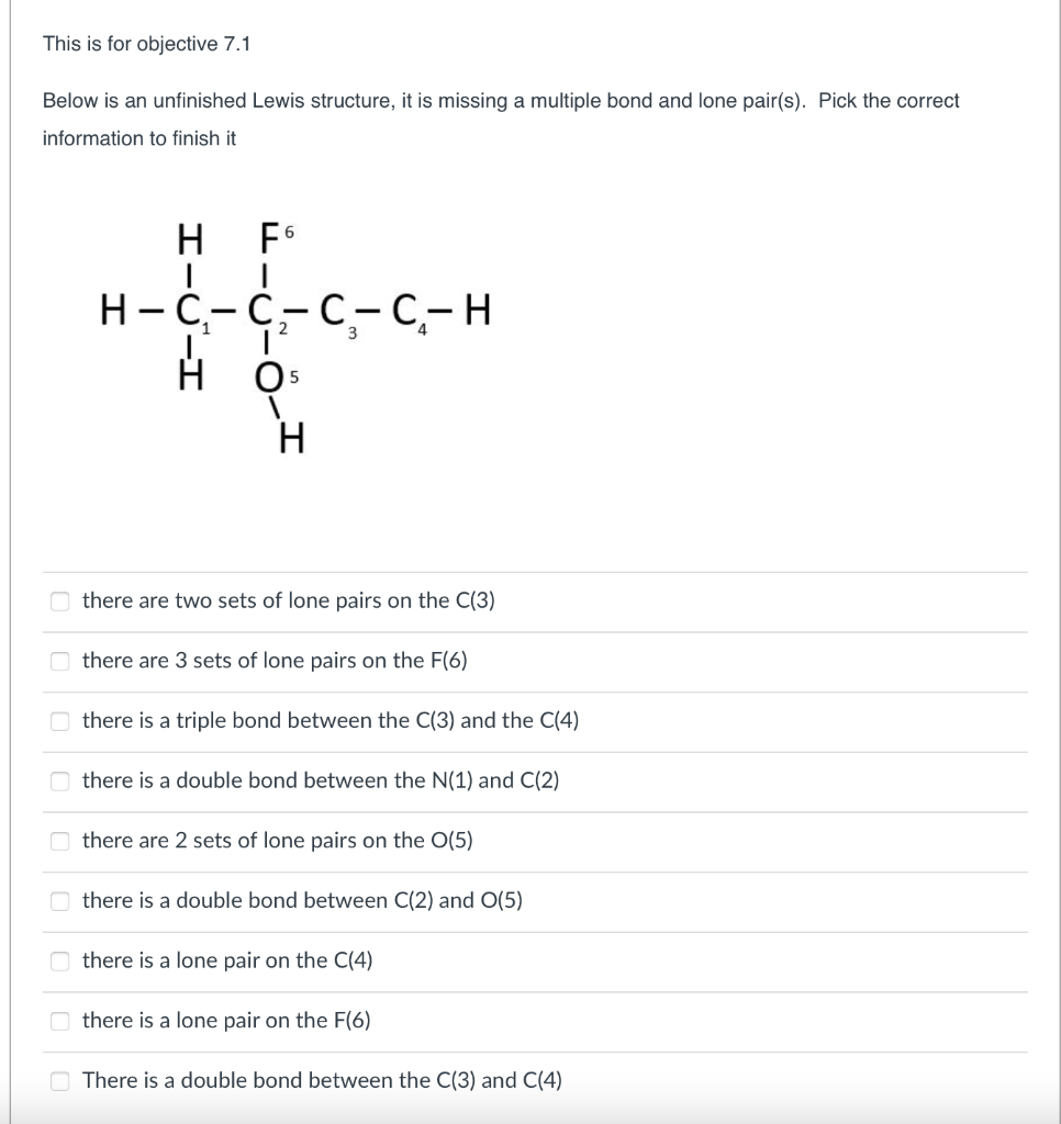 Solved This is for objective 7.1 Below is an unfinished | Chegg.com