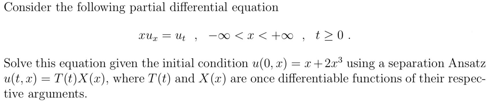 Consider the following partial differential equation | Chegg.com