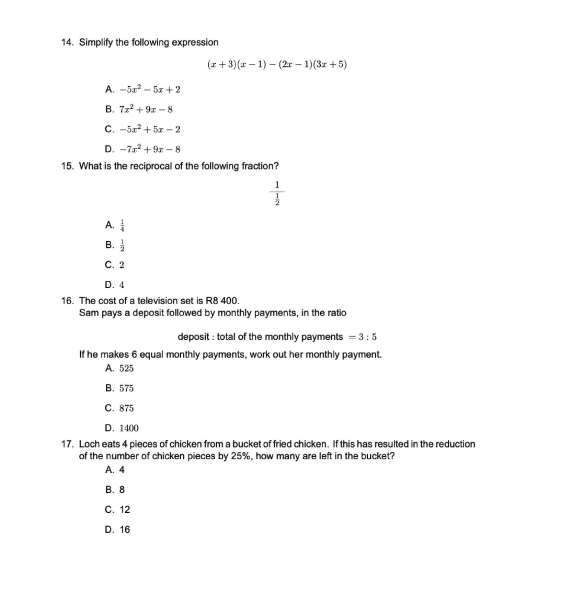 Solved 14. Simplify the following expression | Chegg.com