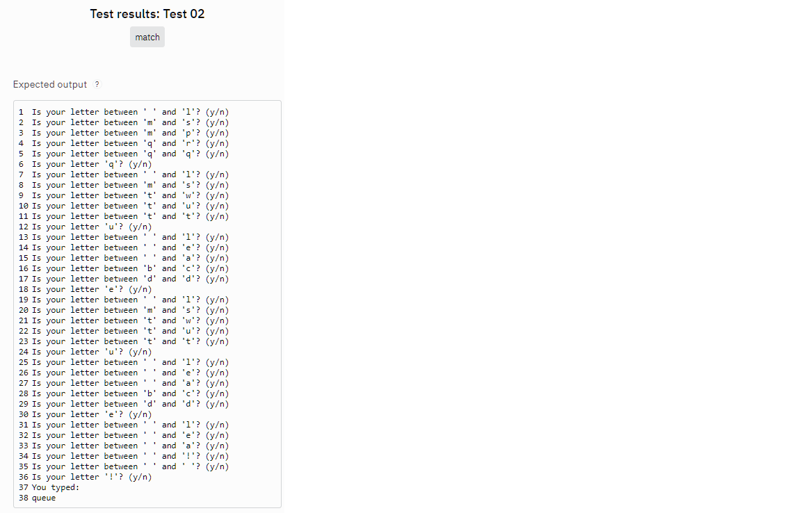Solved Implement a binary search typing program. Repeatedly | Chegg.com