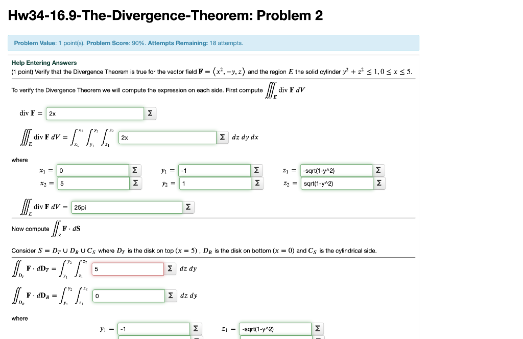 Solved Hw34-16.9-The-Divergence-Theorem: Problem 2 Problem | Chegg.com