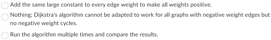 Solved If a graph has negative weight edges but no negative | Chegg.com