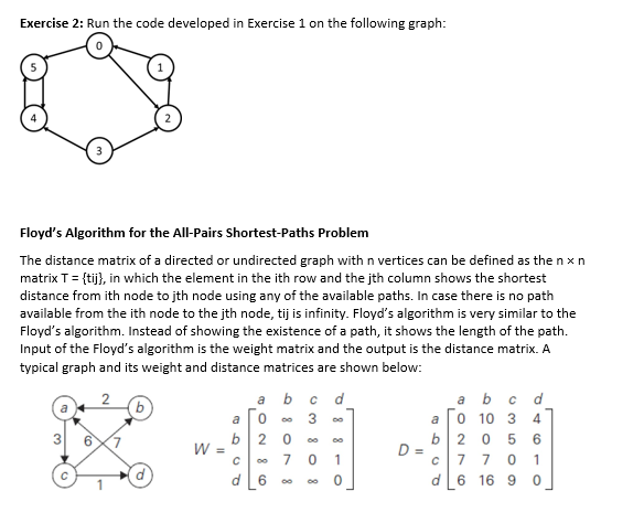 Solved Exercise 2: Run the code developed in Exercise 1 on | Chegg.com