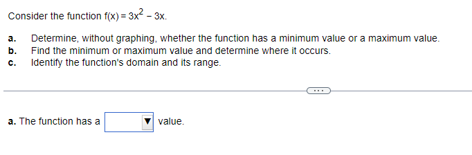 Solved Consider the function f(x)=2x2−20x−6 a. Determine, | Chegg.com