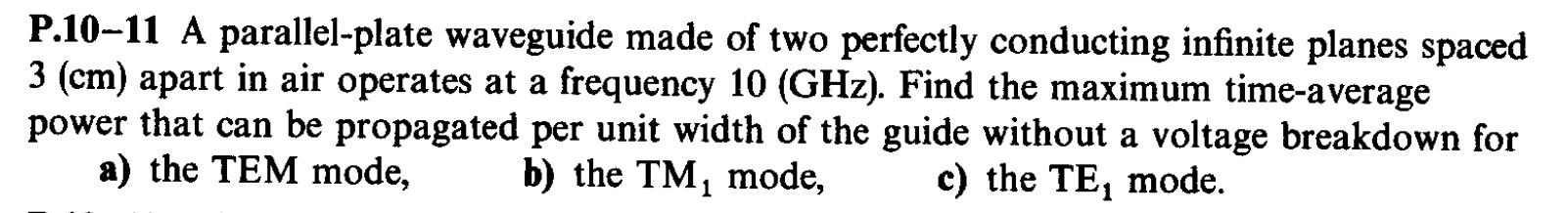 Solved P.10-11 A parallel-plate waveguide made of two | Chegg.com