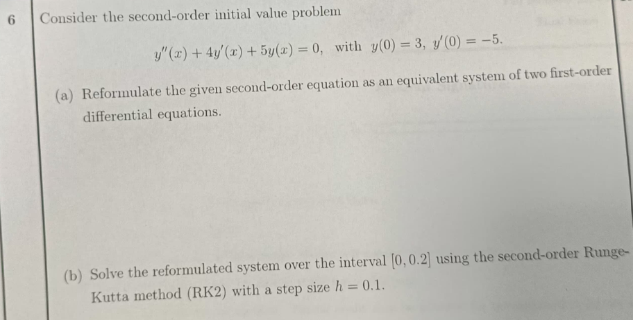 Consider the second-order initial value | Chegg.com