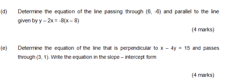 Solved (d) Determine the equation of the line passing | Chegg.com
