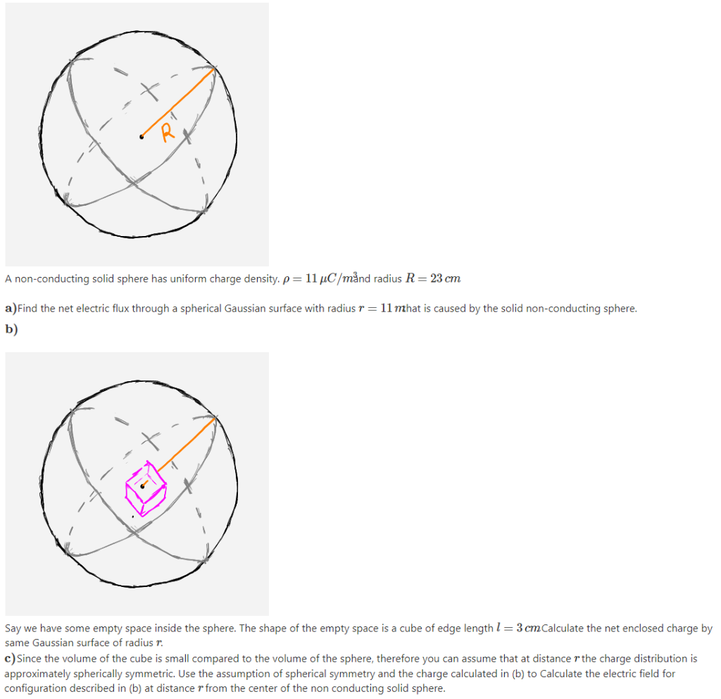 Solved t A non-conducting solid sphere has uniform charge | Chegg.com