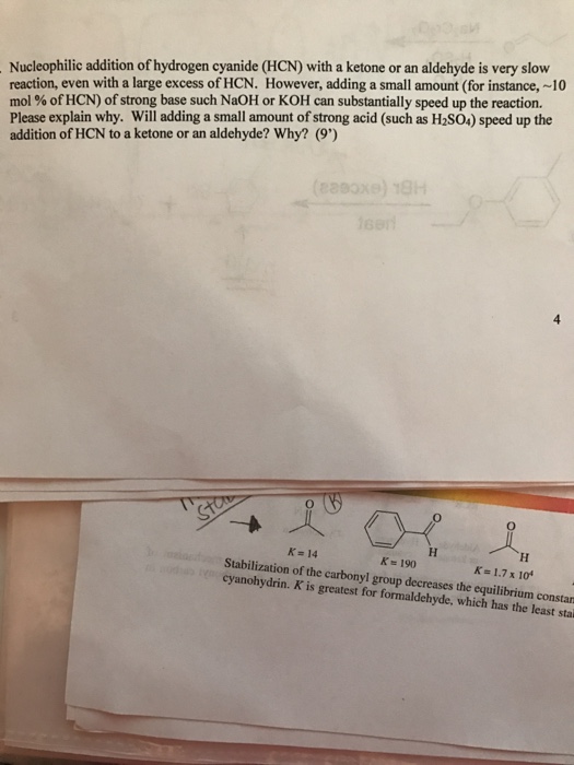 Solved Nucleophilic addition of hydrogen cyanide (HCN) with | Chegg.com