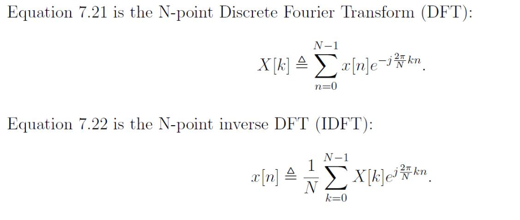 Solved 5 (15%) The DFI (7.21) and the IDFT (7.22) share the | Chegg.com