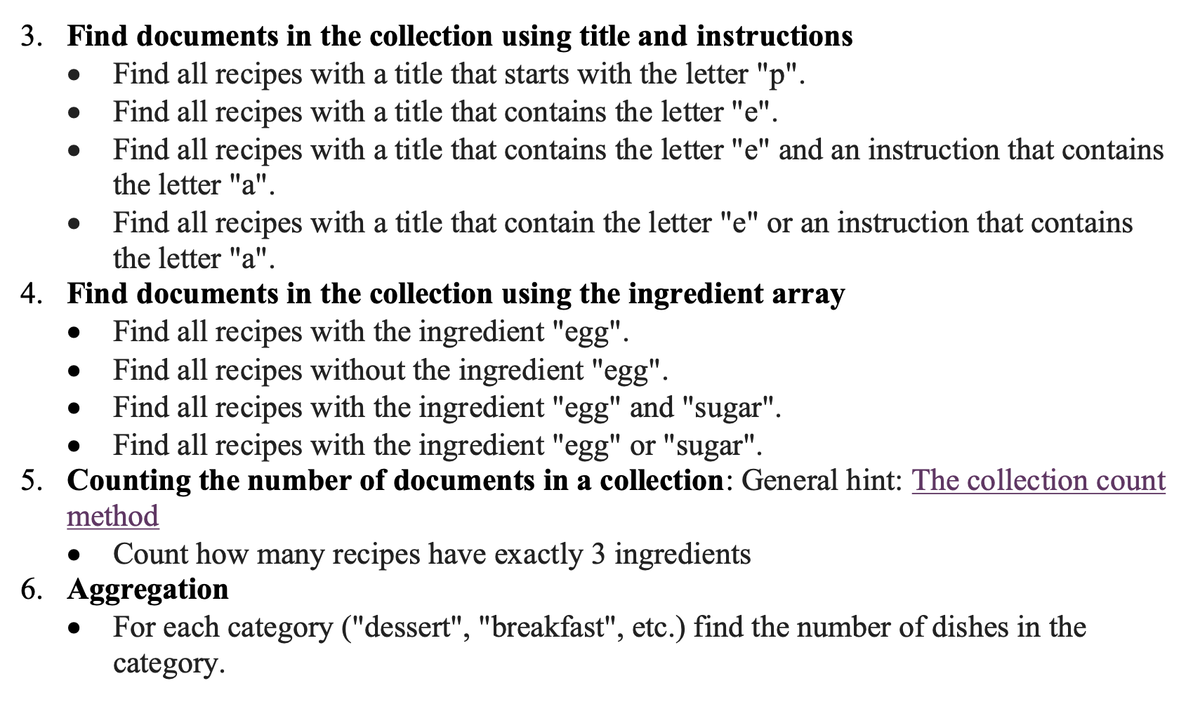 Solved 3. Find documents in the collection using title and | Chegg.com
