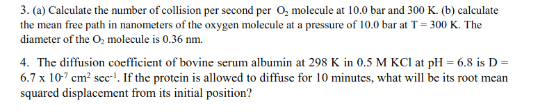 Solved 3. (a) Calculate the number of collision per second | Chegg.com