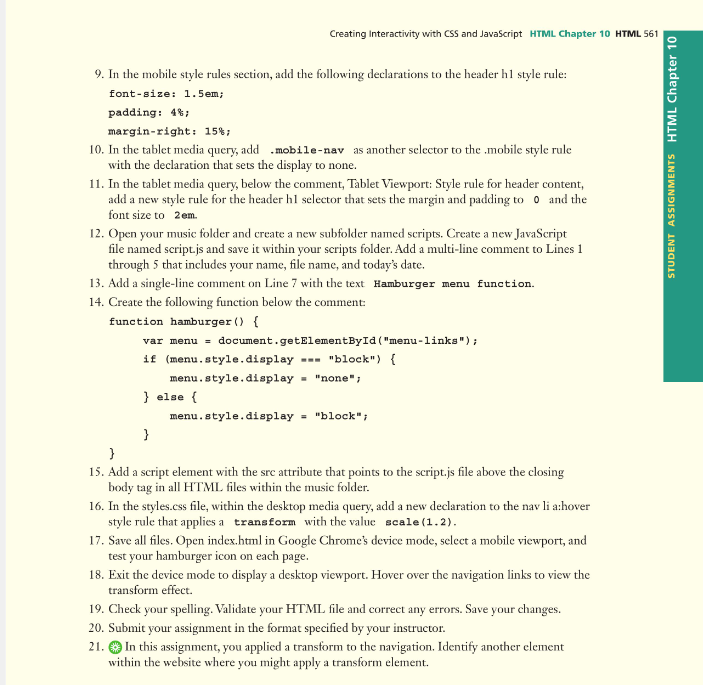 I need help on Lab 1: Adding Interactivity to the | Chegg.com