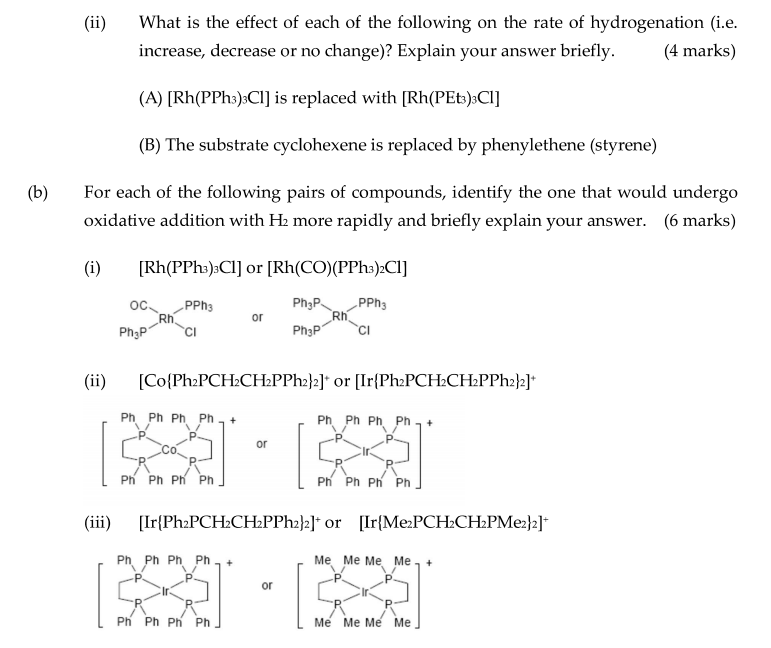 Solved The hydrogenation of cyclohexene is catalysed by the | Chegg.com