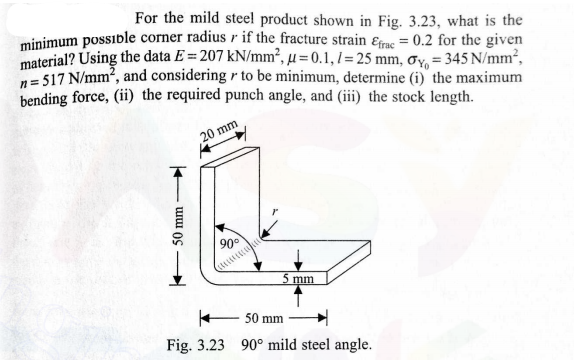 Solved For the mild steel product shown in Fig. 3.23, what | Chegg.com