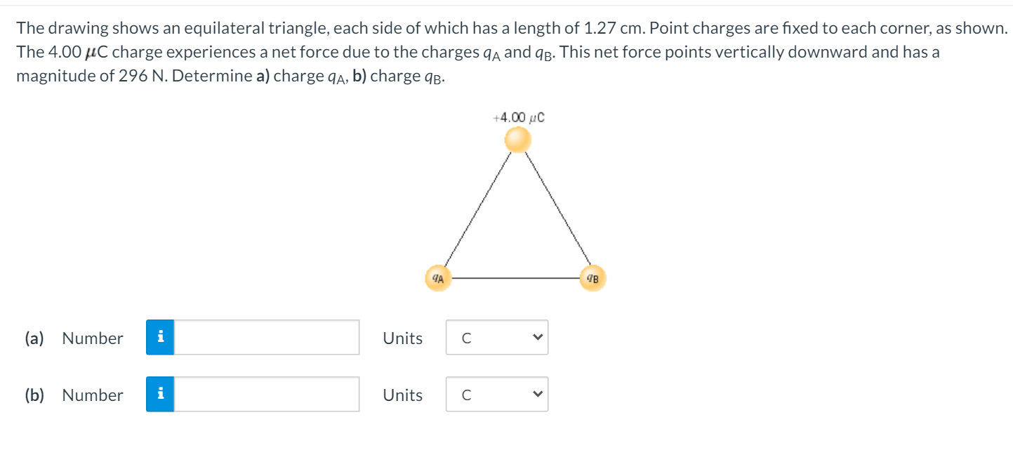 Solved The drawing shows an equilateral triangle, each side | Chegg.com