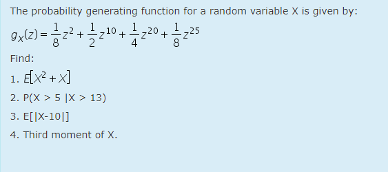 Solved The probability generating function for a random | Chegg.com
