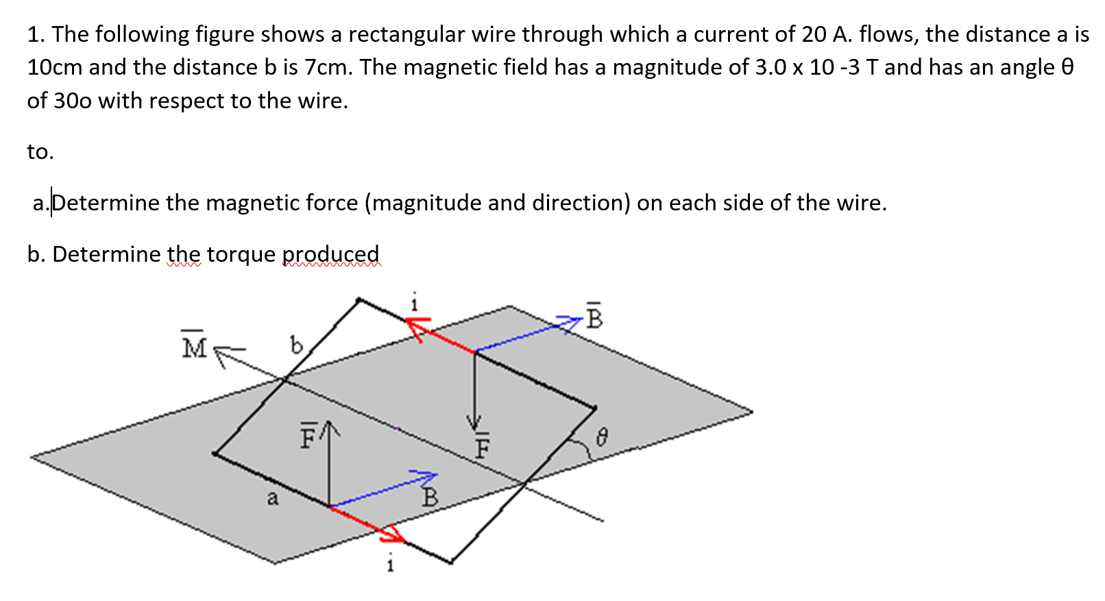 1. The following figure shows a rectangular wire | Chegg.com