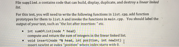 Solved File supplied.o contains code that can build, | Chegg.com