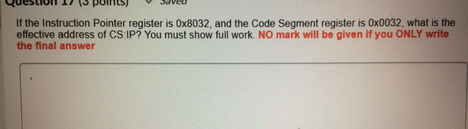 Solved US) If the Instruction Pointer register is 0x8032, | Chegg.com