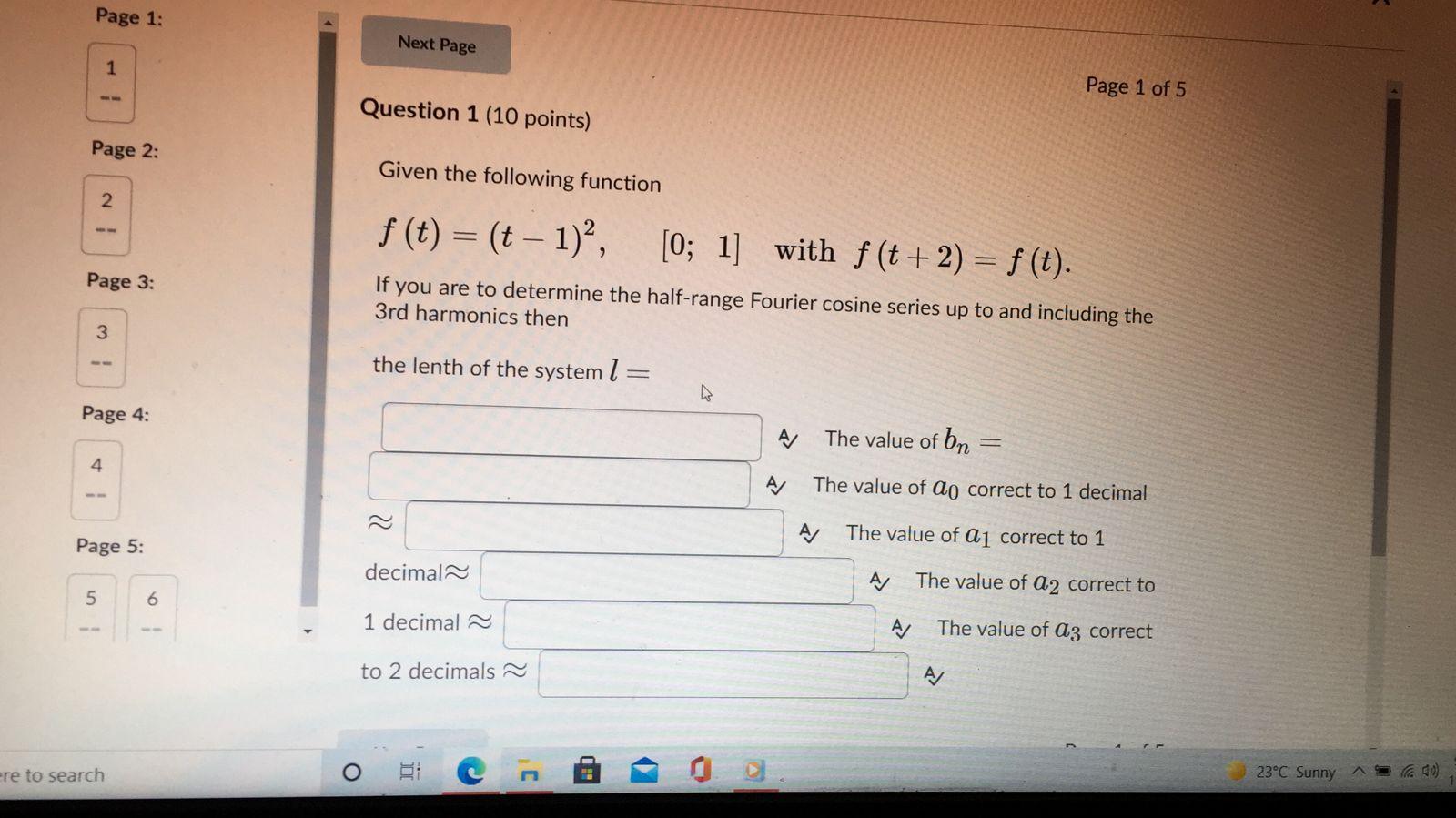 Solved Page 1: Next Page 1 Page 1 of 5 Question 1 (10 | Chegg.com