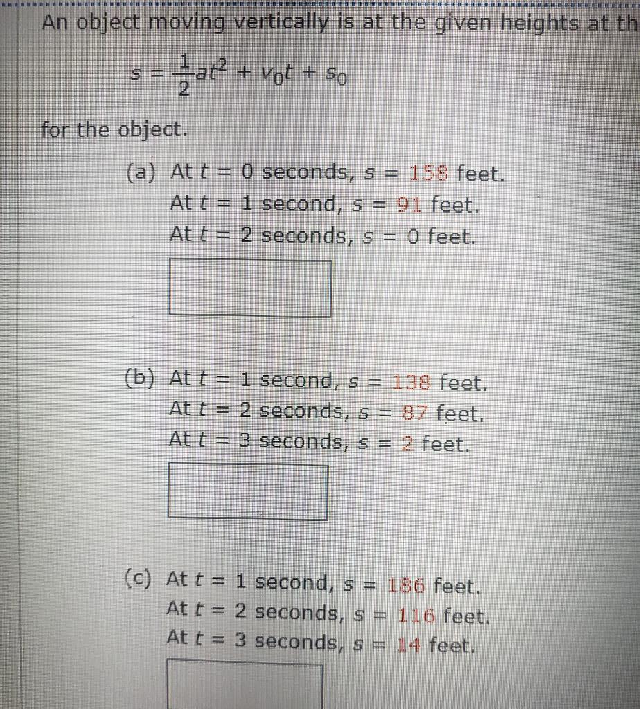 Solved EEN BEDROOM An object moving vertically is at the | Chegg.com
