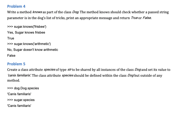 Solved In this homework you will design a class Dog. The | Chegg.com