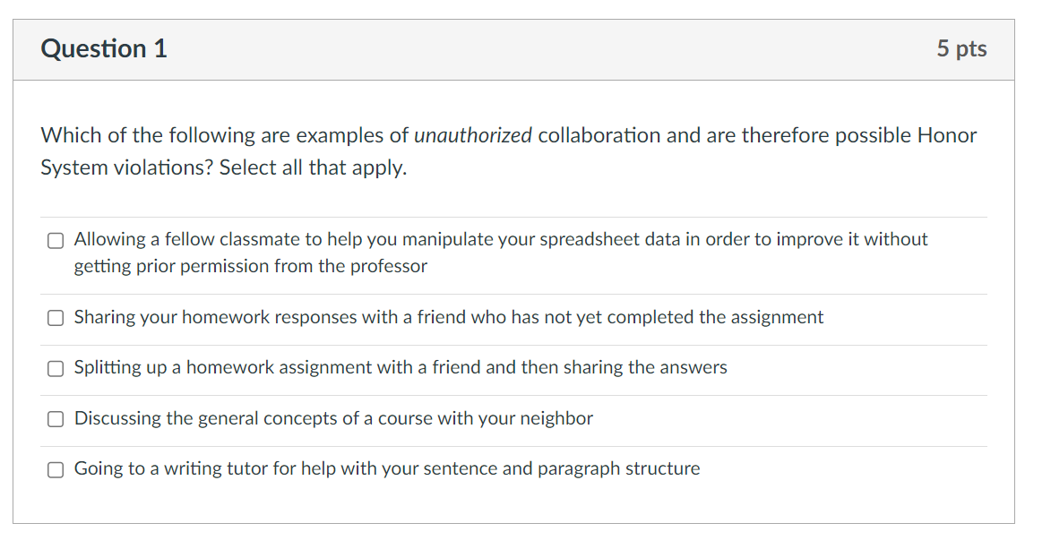 Which of the following are examples of unauthorized | Chegg.com