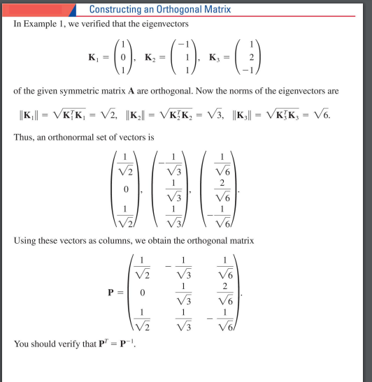 Solved Proceed as in this example to construct an orthogonal | Chegg.com