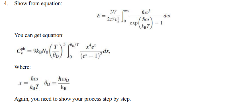 Solved Show from equation: OD 3V EN 21-03 ES do. ho3 exp( ho | Chegg.com